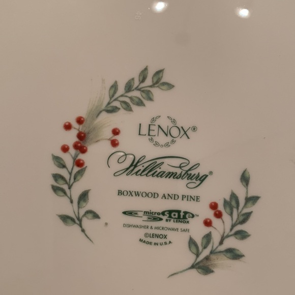 Lenox | Dining | 5 Piece Lenox Williamsburg Boxwood And Pine China ...